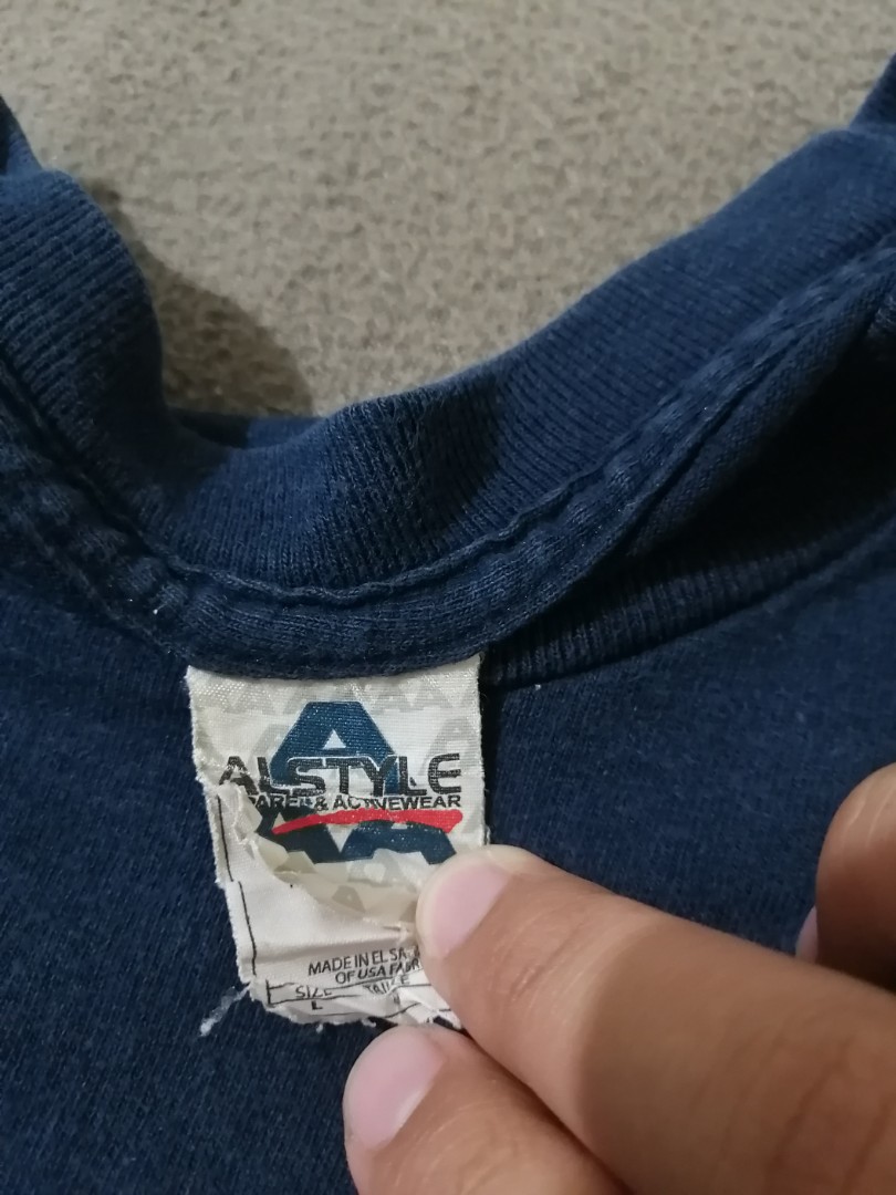 Alstyle Plain Blank Navy Blue Tee, Men's Fashion, Tops & Sets, Tshirts ...