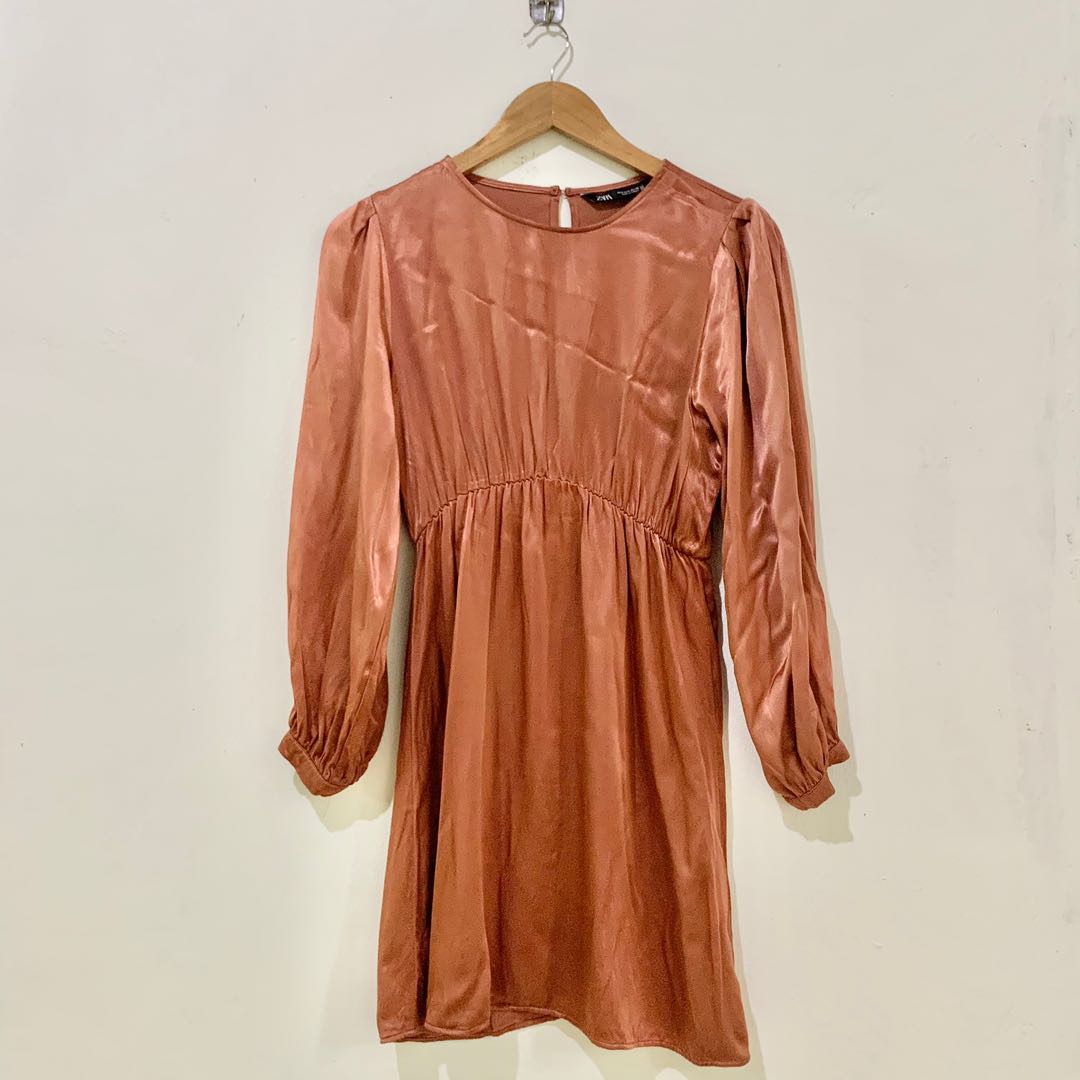 Zara satin dress, Women's Fashion, Dresses & Sets, Dresses on Carousell