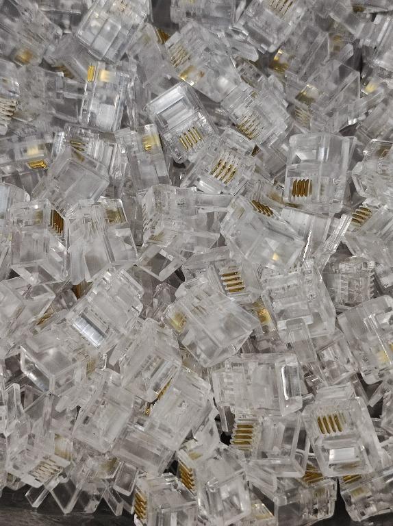 100Pcs 4 Pin Rj11 Rj 11 6P4C Modular Telephone Phone Crystal Plug Connector, Computers & Tech ...
