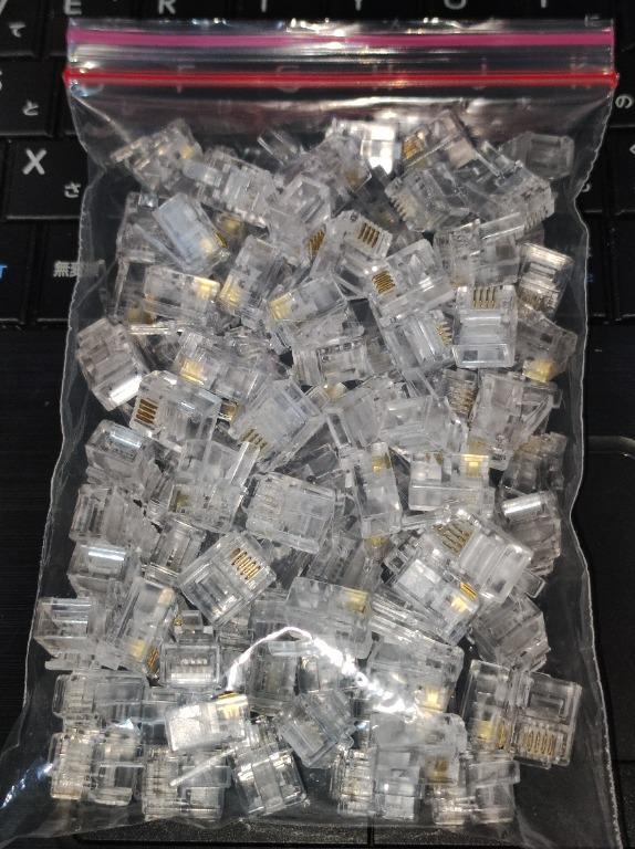 100Pcs 4 Pin Rj11 Rj 11 6P4C Modular Telephone Phone Crystal Plug ...
