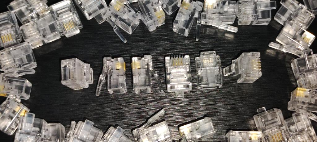 100Pcs 4 Pin Rj11 Rj 11 6P4C Modular Telephone Phone Crystal Plug ...