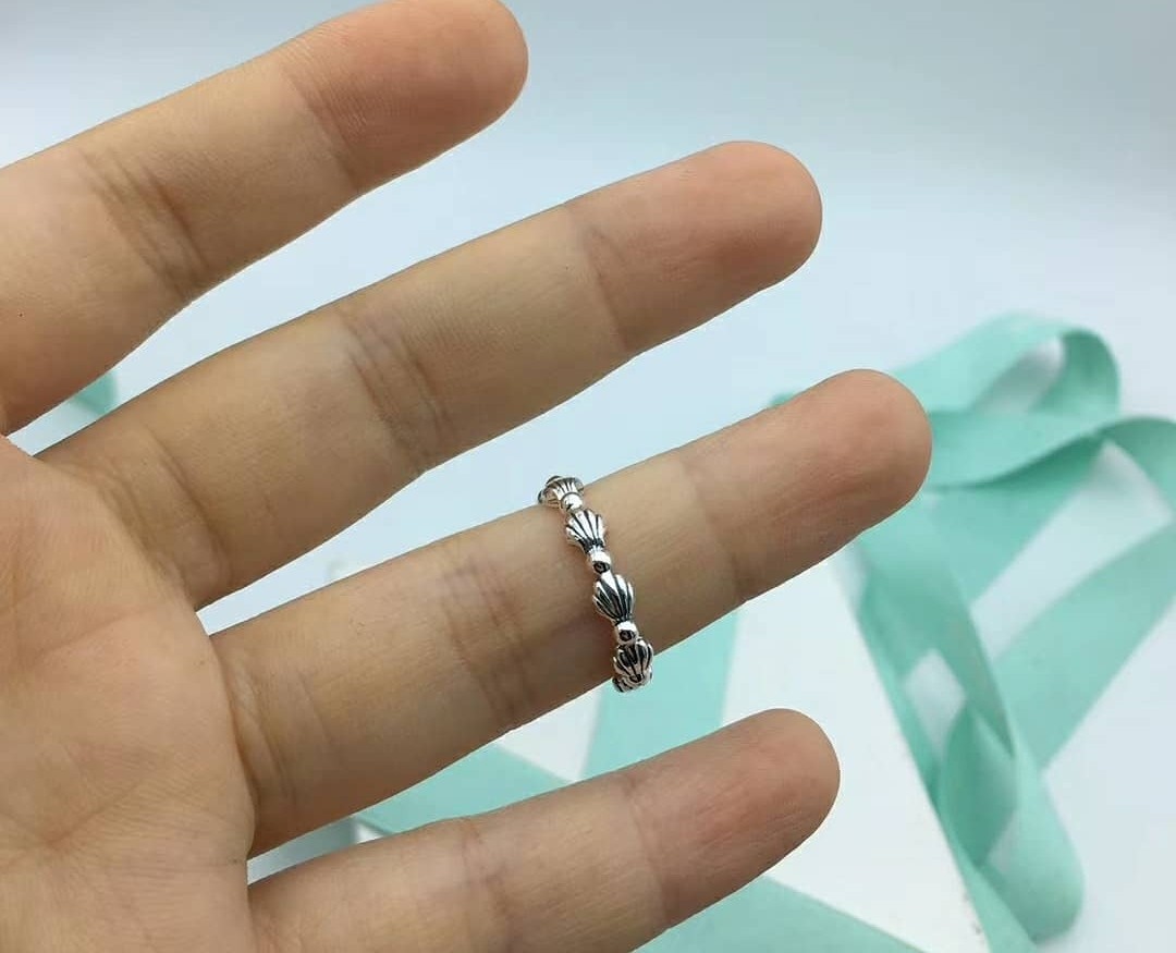 ‼️ SALE ‼️ AUTHENTIC PANDORA SHELL BAND RING, Women's Fashion, Jewelry ...
