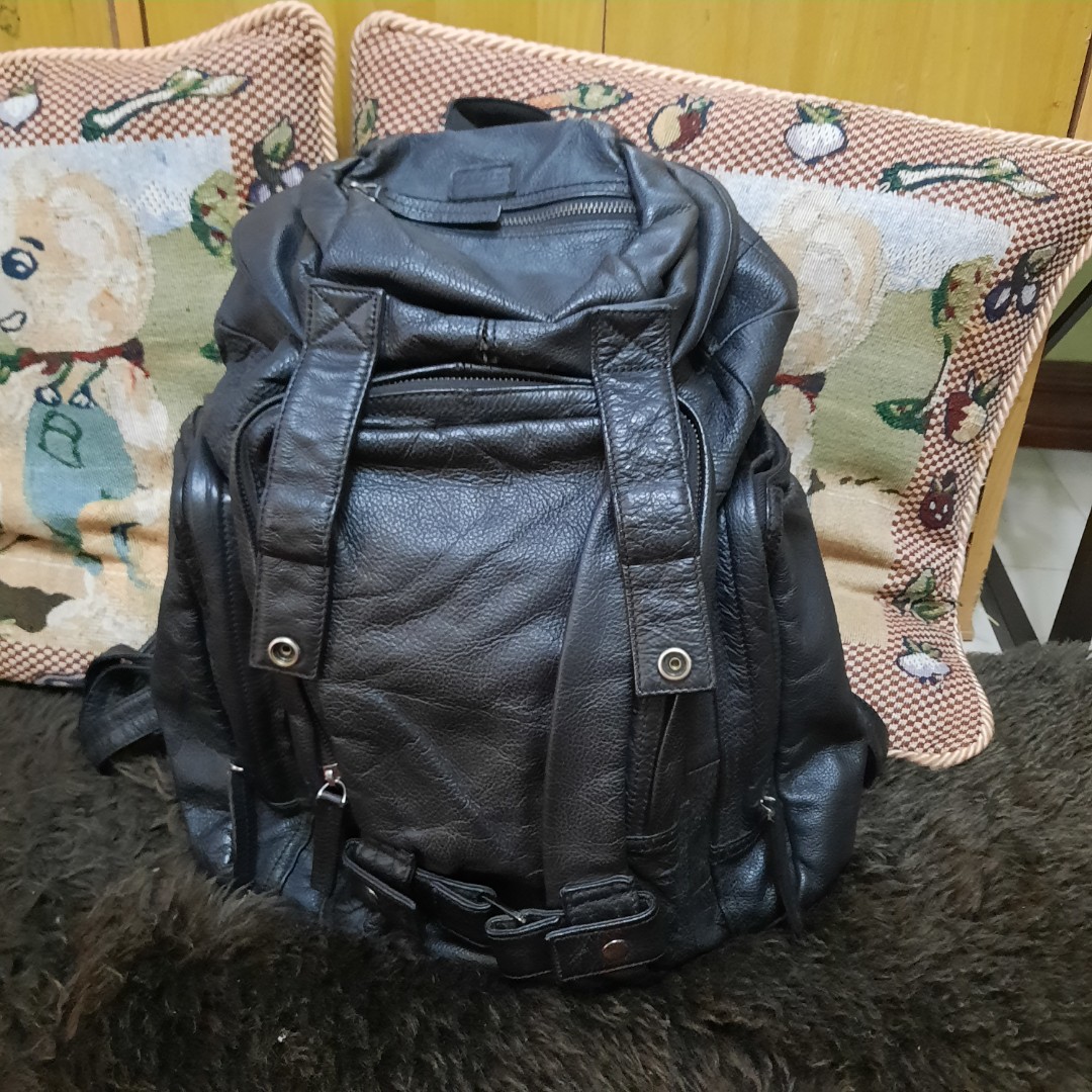 AIGLE leather backpack, Men's Fashion, Bags, Backpacks on Carousell