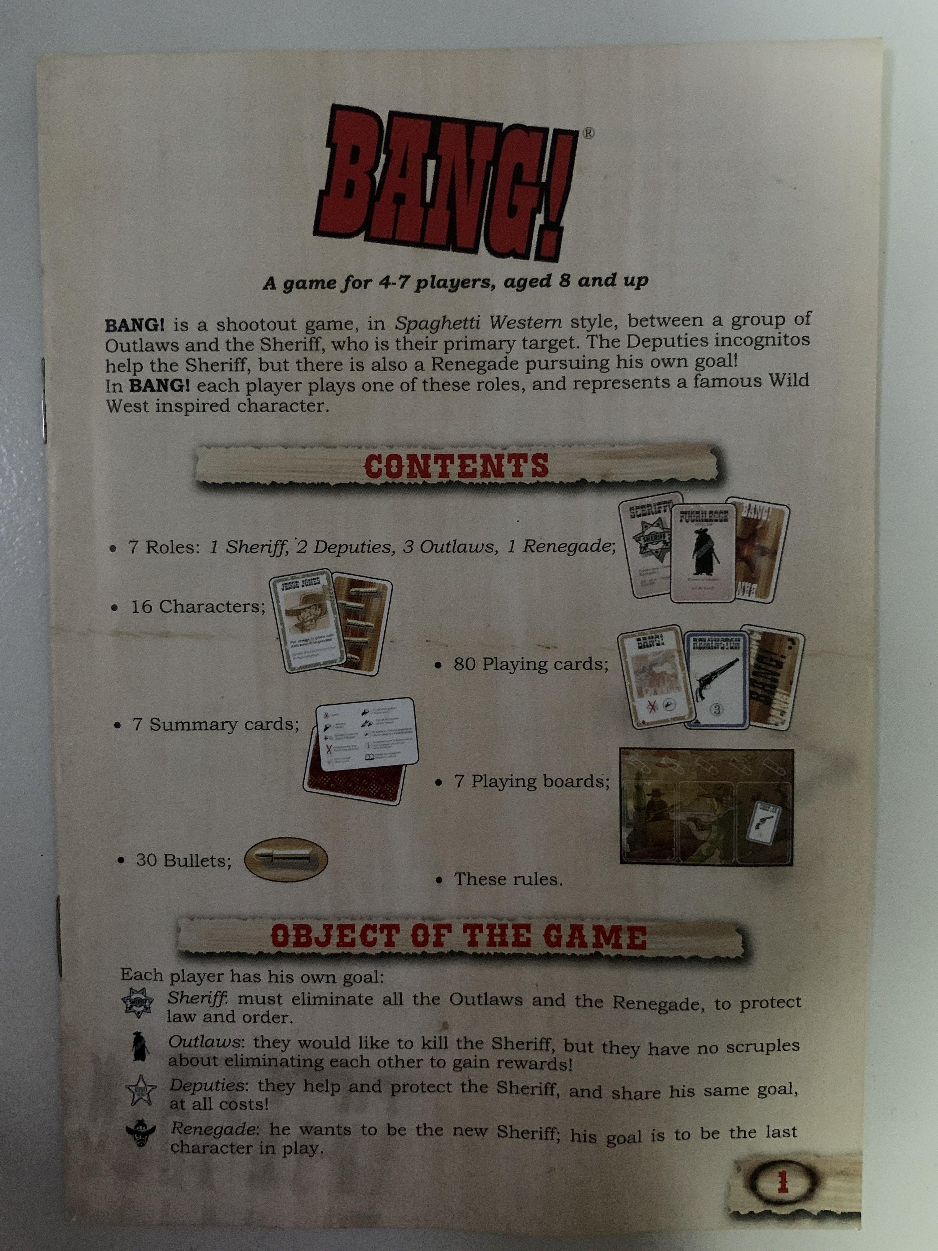 Bang! Board game, Hobbies & Toys, Toys & Games on Carousell