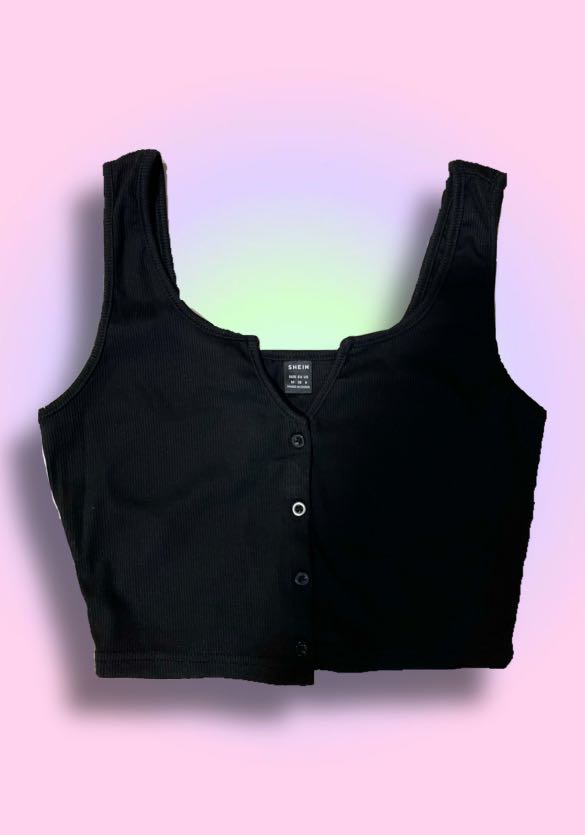 BNWT shein basic henley crop top, Women's Fashion, Tops, Sleeveless on ...