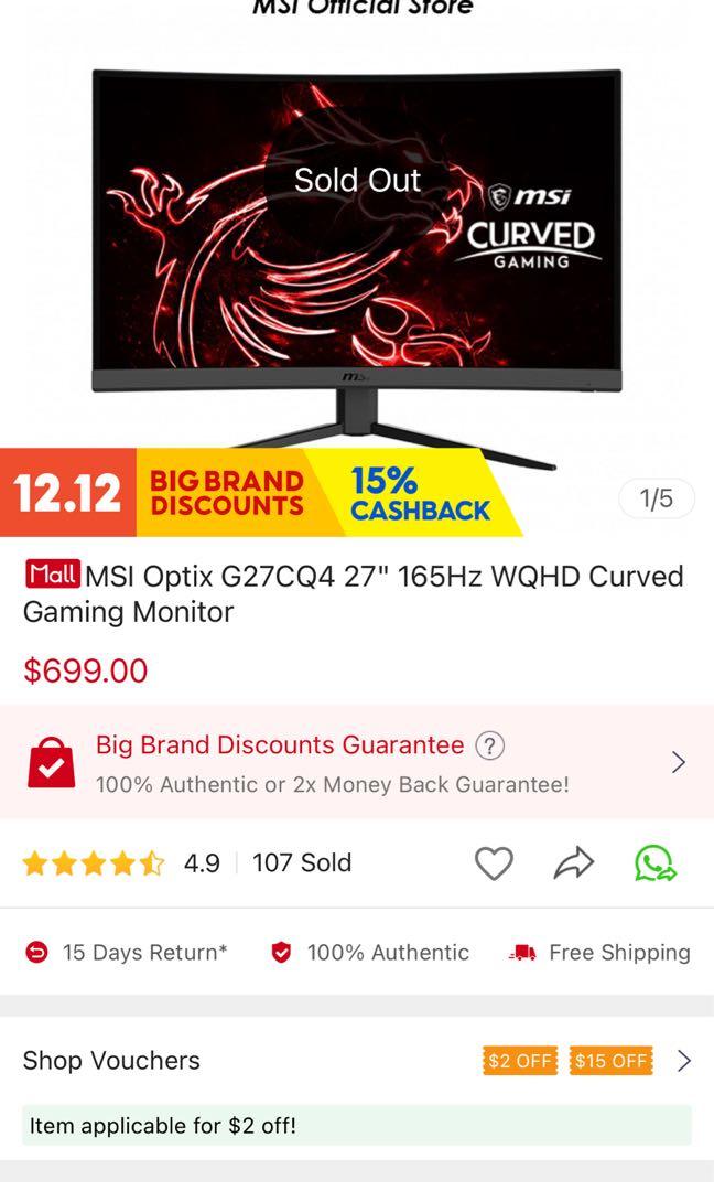 Cracked MSI Monitor Screen (worth $699), Computers & Tech, Parts ...
