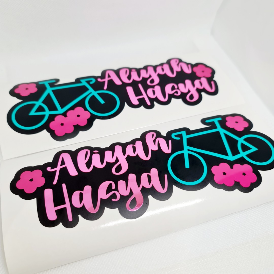 Customize bicycle name sticker decal, Sports Equipment, Bicycles ...
