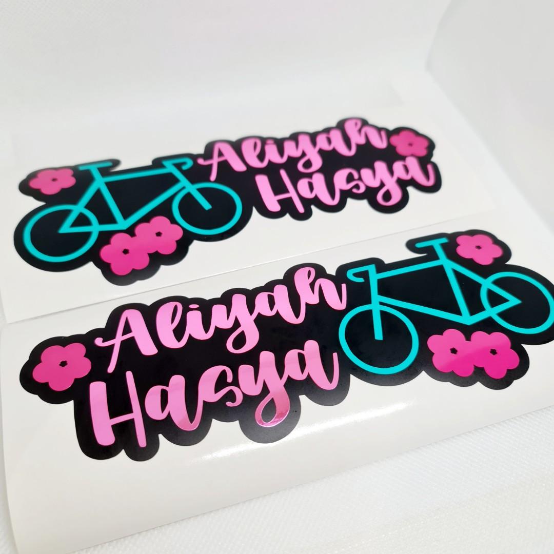 Customize bicycle name sticker decal, Sports Equipment, Bicycles ...