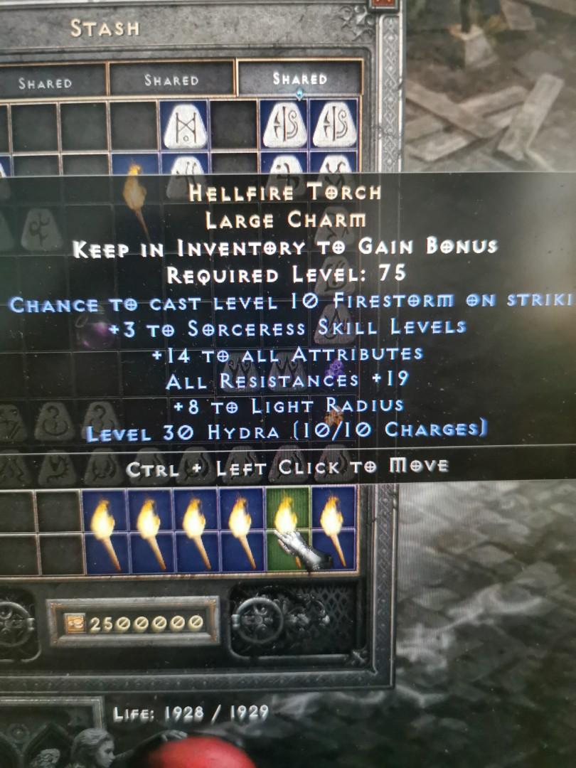 D2R Diablo 2 Ressurected 14/19 Sorceress Hellfire Torch CHEAPEST, Video ...