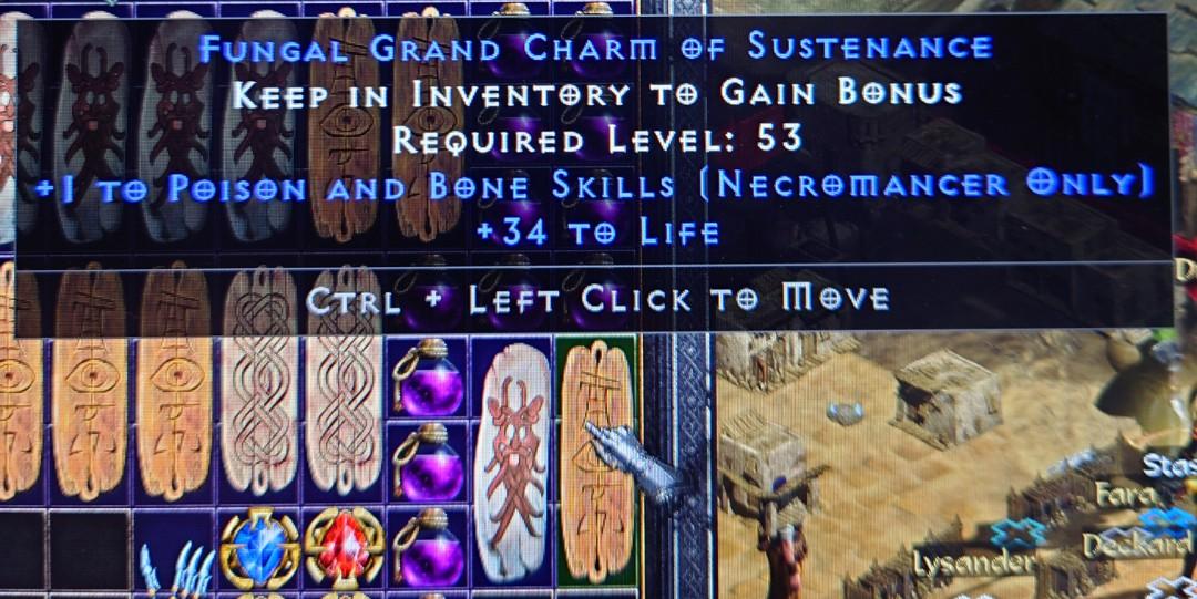 D2R Diablo Necromancer poison & bone skill, +34 life Grand Charm, Video ...