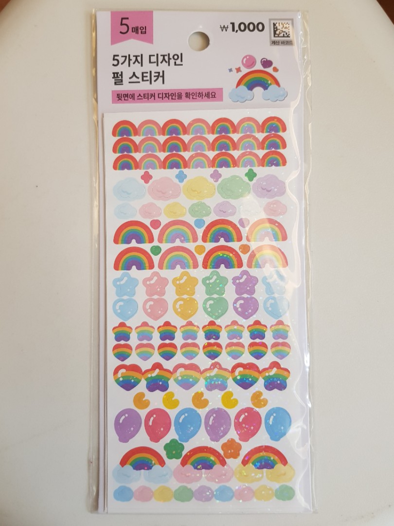 Sticker from Korea 5 sheets, Hobbies & Toys, Stationary & Craft, Other ...