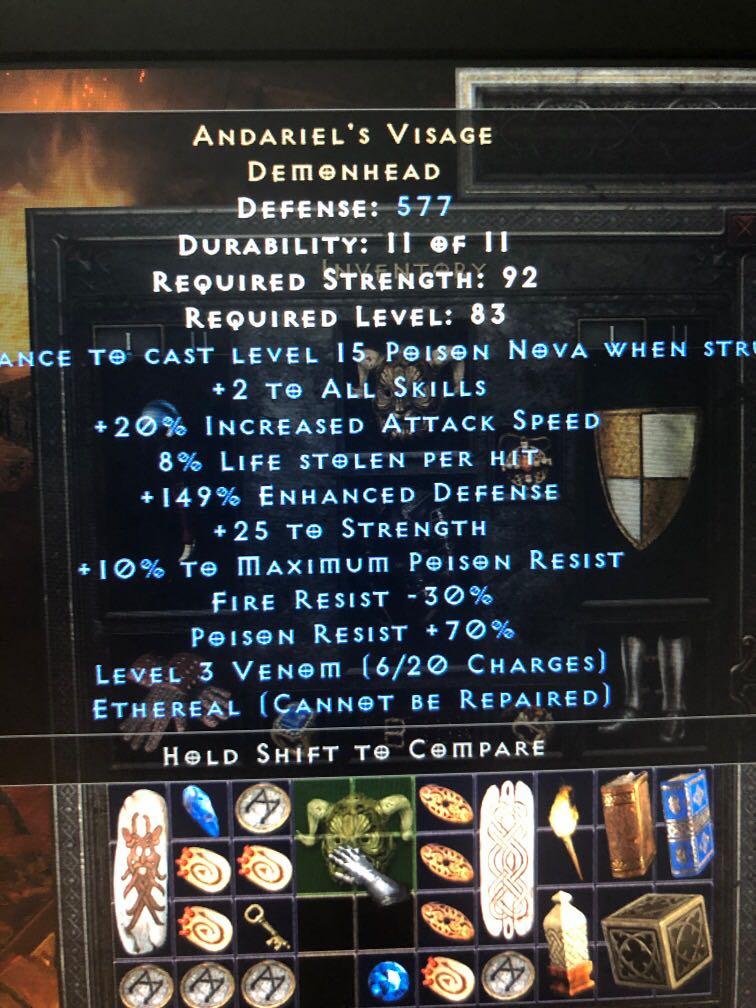 Ethereal andariel’s visage d2r Diablo 2 resurrected, Video Gaming ...