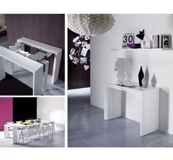 Extendable Dining table - expanding console to full sized dining table ...