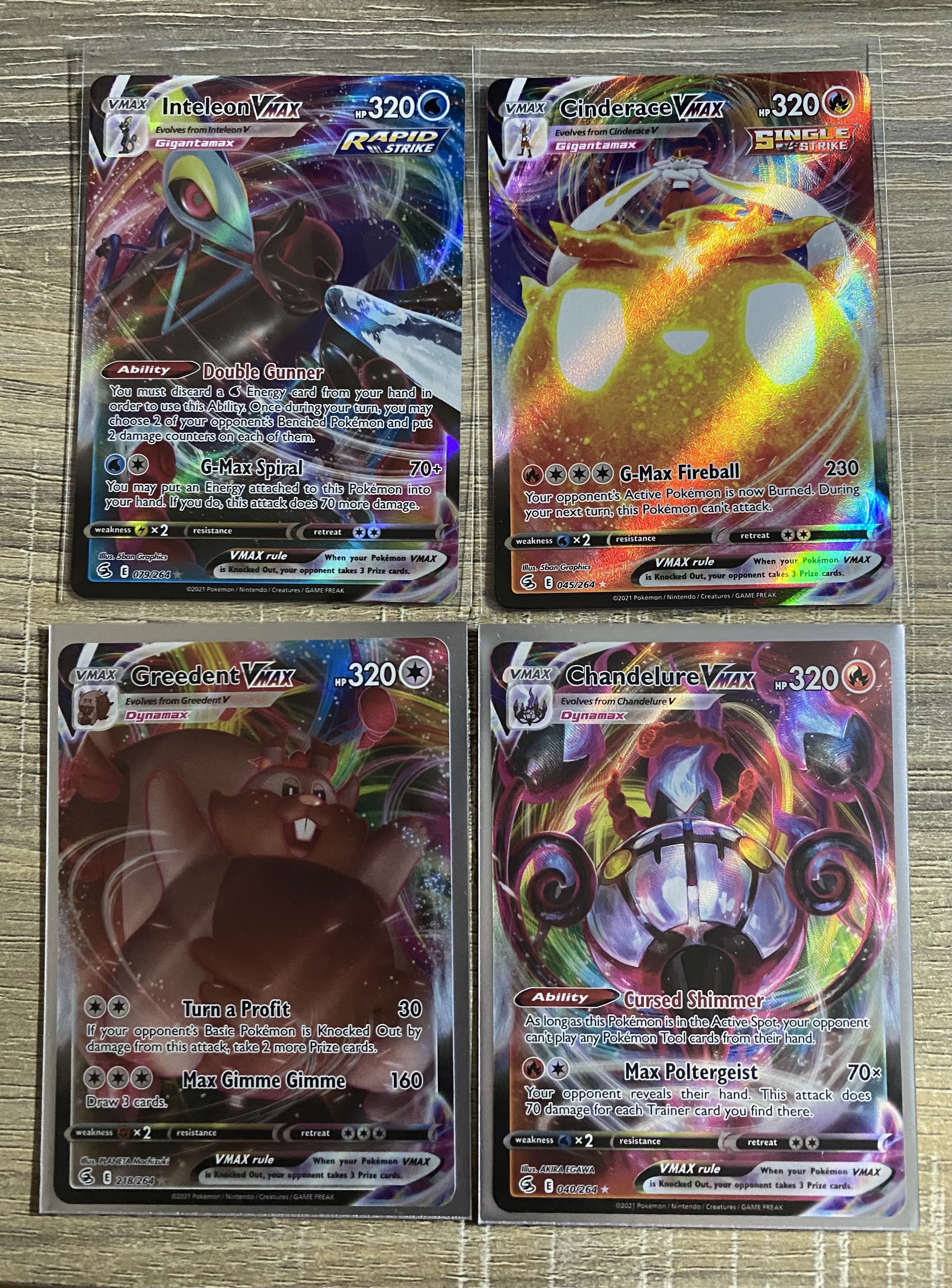 Fusion Strike VMAX- Pokemon (Inteleon, Cinderace, Greedent & Chandelure ...