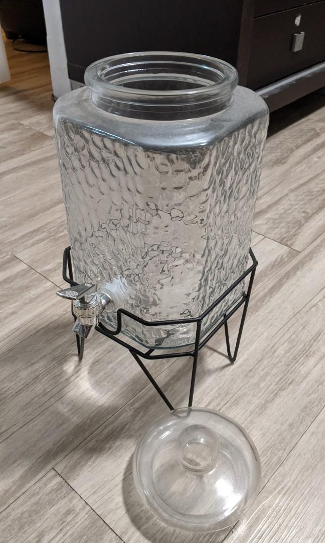 Glass Jar with Tap including stand, Furniture & Home Living ...