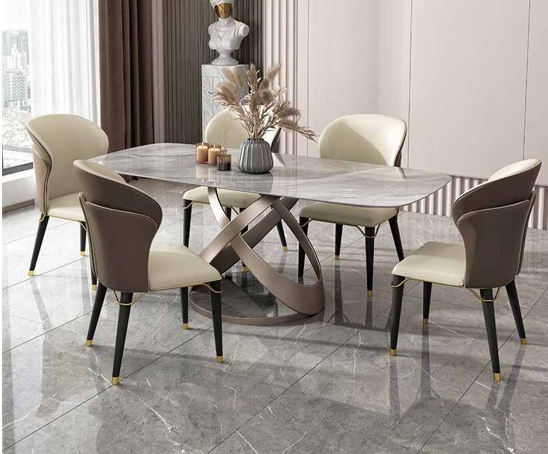 Glossy Italian Grey Sintered Stone Dining Table (delivery/installation ...