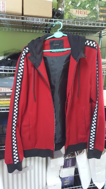 Hooded Red Ferrari Jacket from Zara size M, Men's Fashion, Coats ...