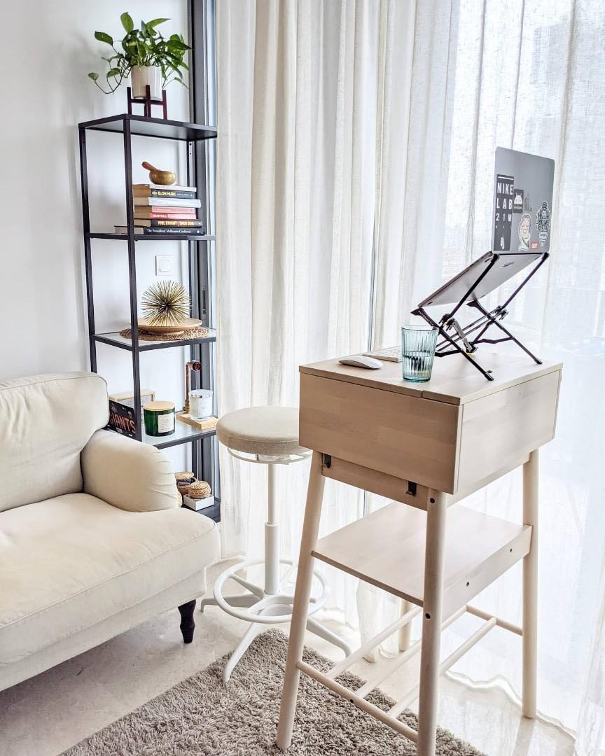 IKEA Knotten Standing Desk - White Birch, Furniture & Home Living ...