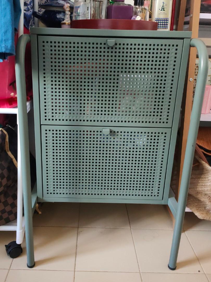 Ikea Nikkeby in Grey-Green 2 Drawers, Furniture & Home Living, Furniture, Shelves, Cabinets ...