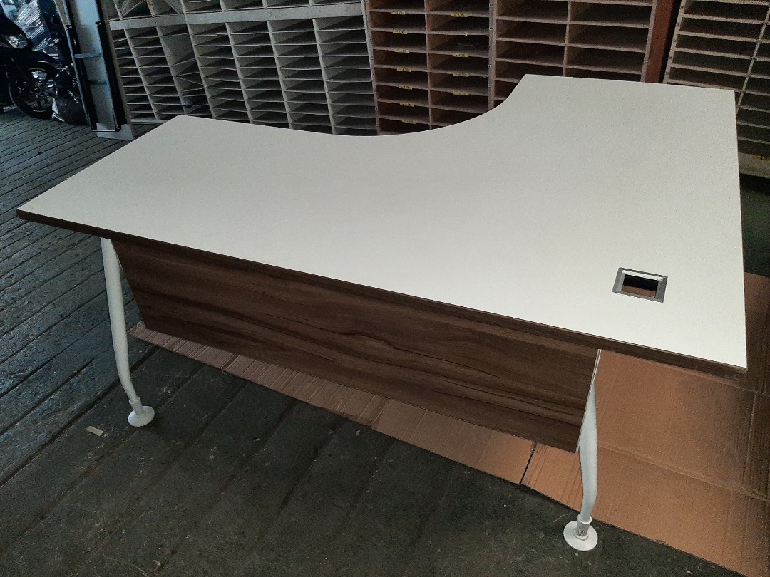 L TYPE OFFICE TABLE, Furniture & Home Living, Office Furniture ...