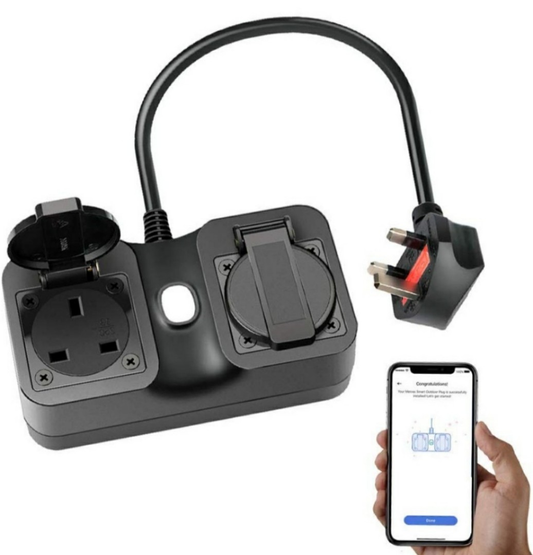 Meross Smart Wi-Fi Outdoor Plug, Furniture & Home Living, Home ...