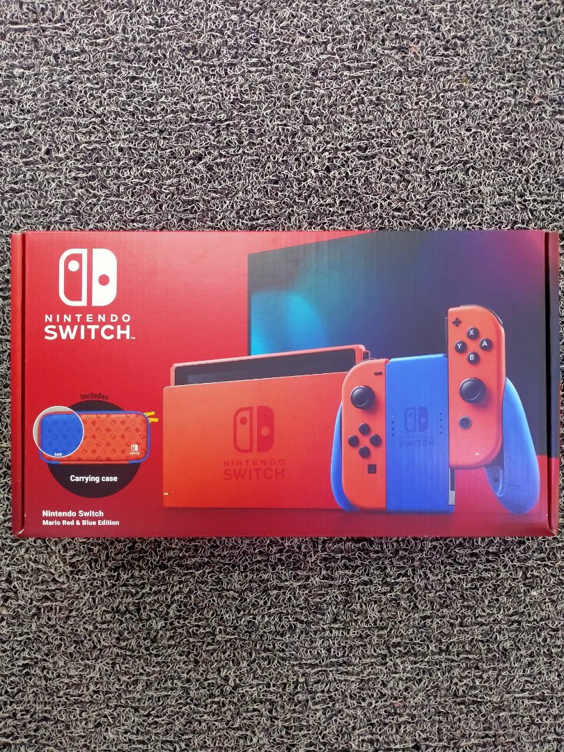 Nintendo Switch V2 Mario Red & Blue Edition, Video Gaming, Video Game ...