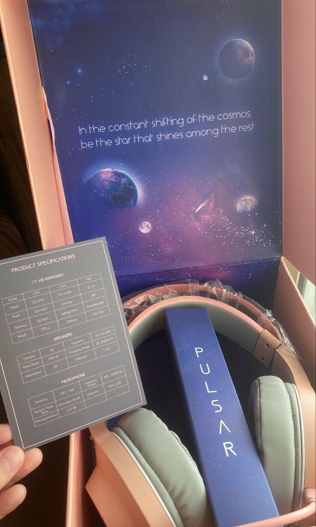 Panther Pulsar Andromeda Pink RGB Gaming Headphones, Audio, Headphones ...