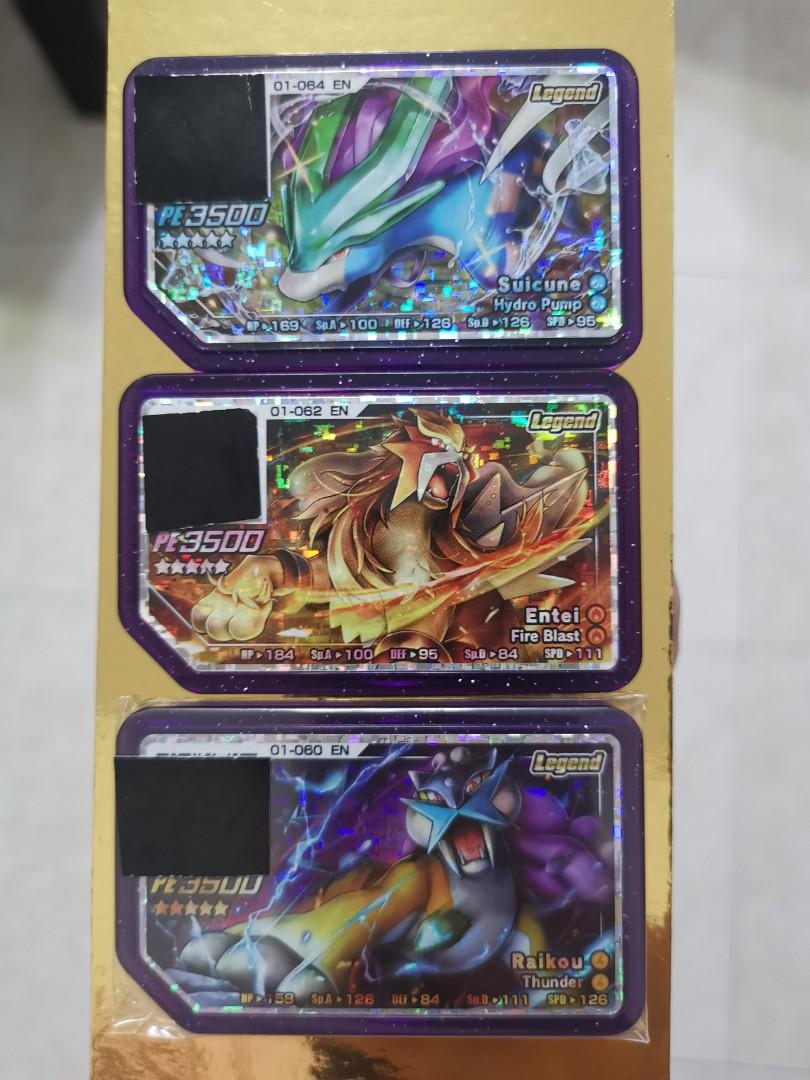 Pokemon Gaole 5 stars Legend Suicune Entei Raikou Set free a Pikachu ...