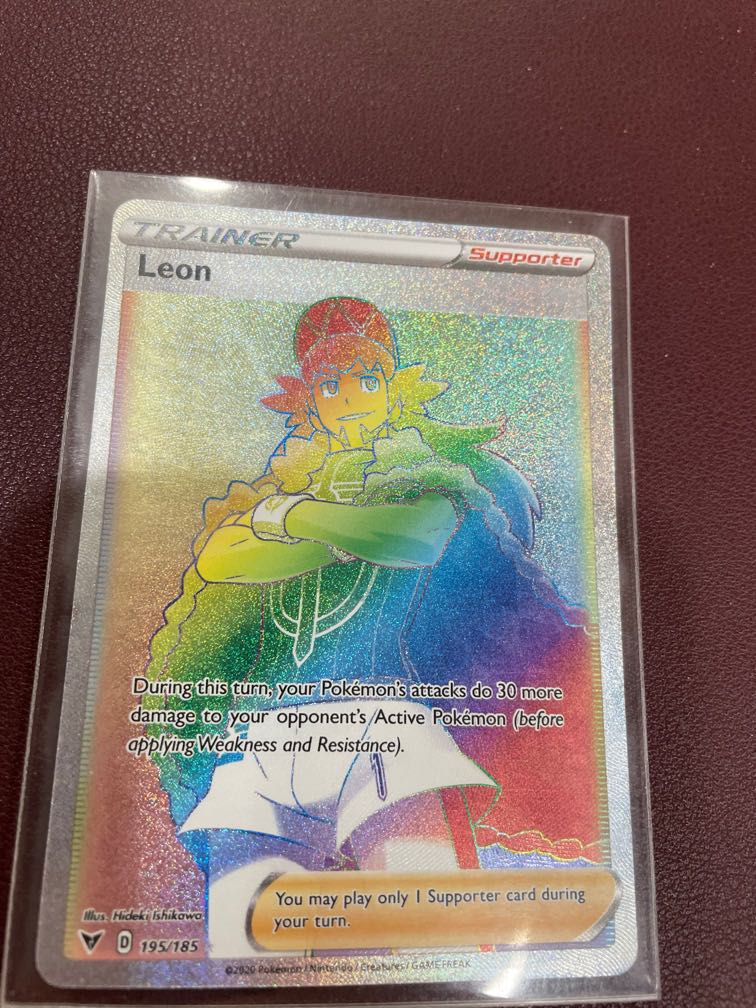 Pokémon TCG Leon rainbow rare for sale, Hobbies & Toys, Toys & Games on ...
