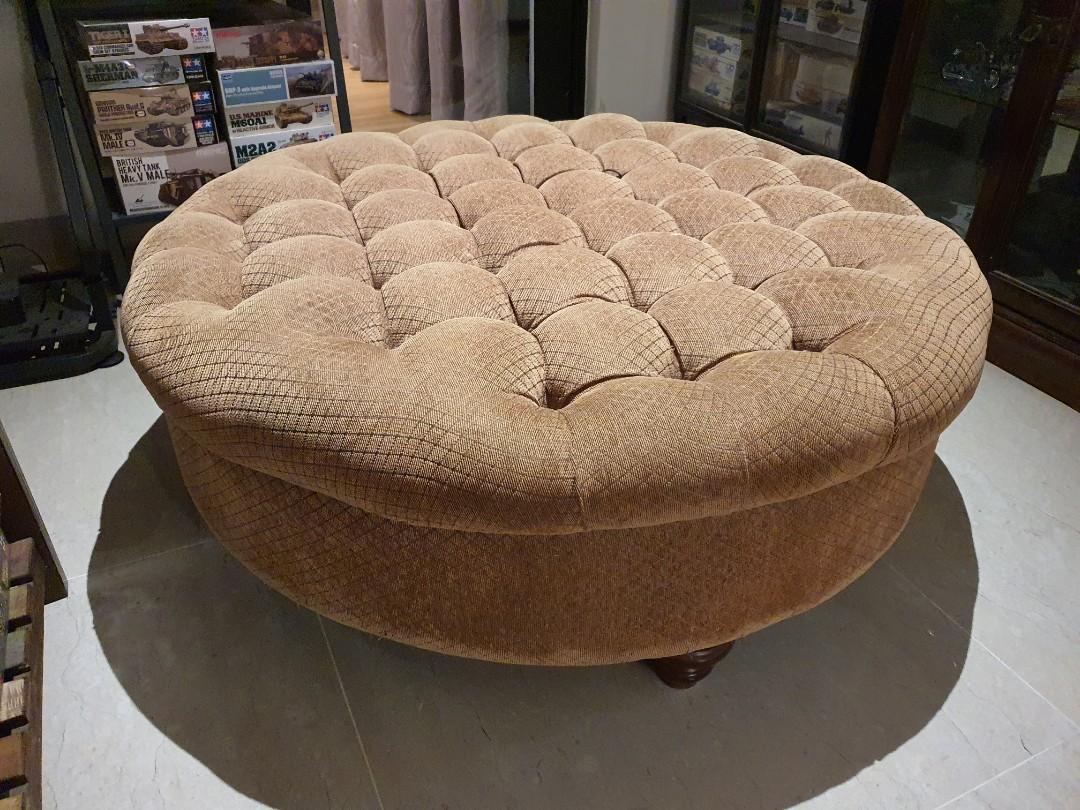 Round big otoman, Furniture & Home Living, Outdoor Furniture on Carousell
