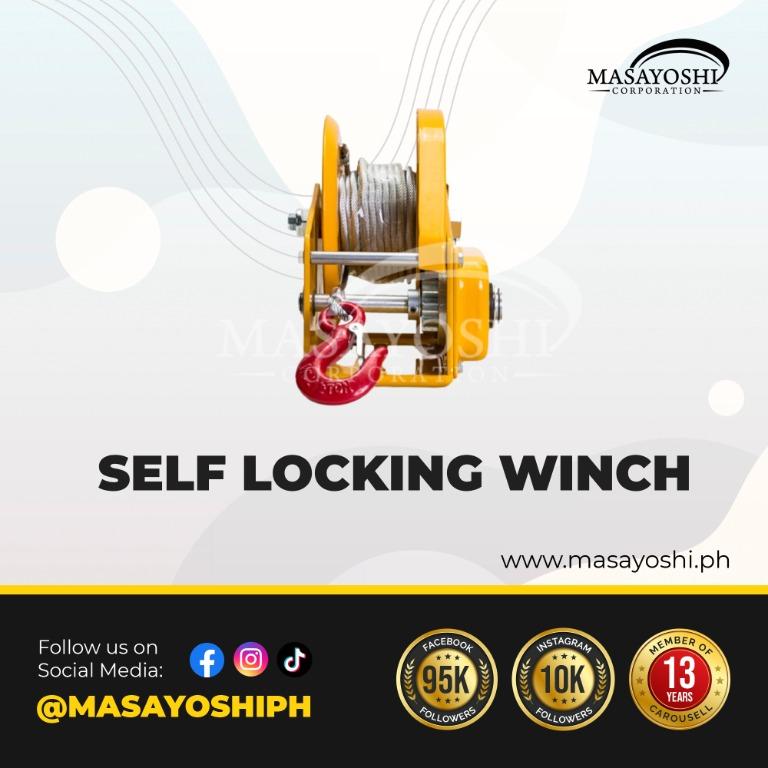 Self Locking Winch w/ 3m strap | 1800lbs | Lifting Equipment | Locking ...
