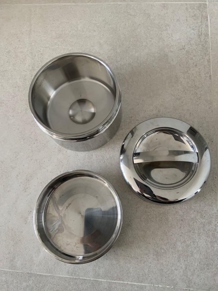 Stainless Steel metal Tupperware container, Furniture & Home Living ...