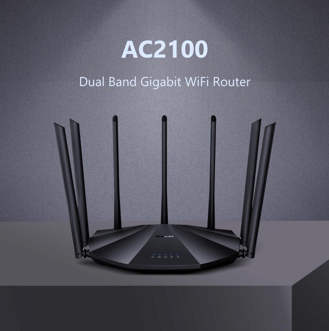 Tenda AC23 Fast Gaming Dual Band Router Strong WiFi AC2100, Computers ...