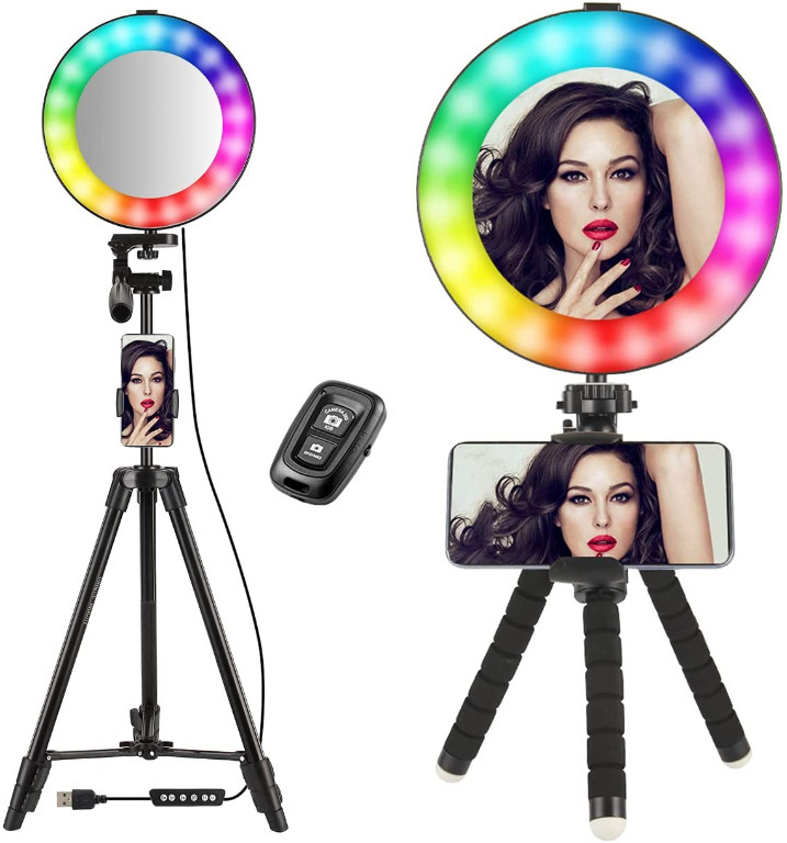 UNIQUE BRIGHT Beauty LED Ring Light 6 "Dimmable Selfie Light Makeup ...