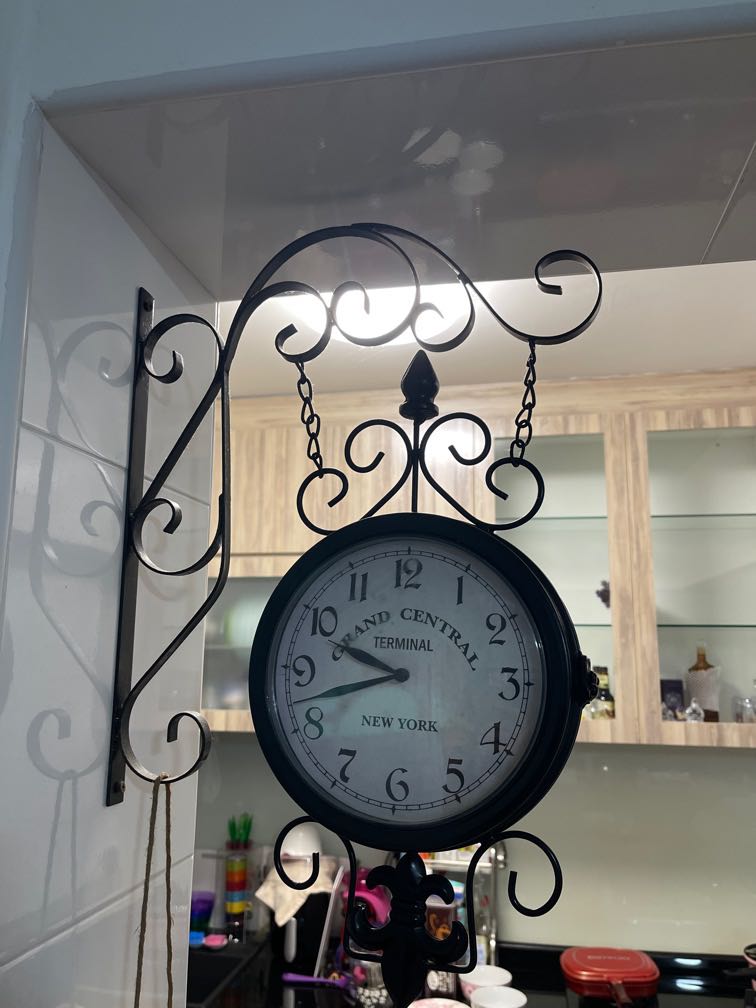 2 sided Wall Clock, Furniture & Home Living, Home Decor, Clocks on ...