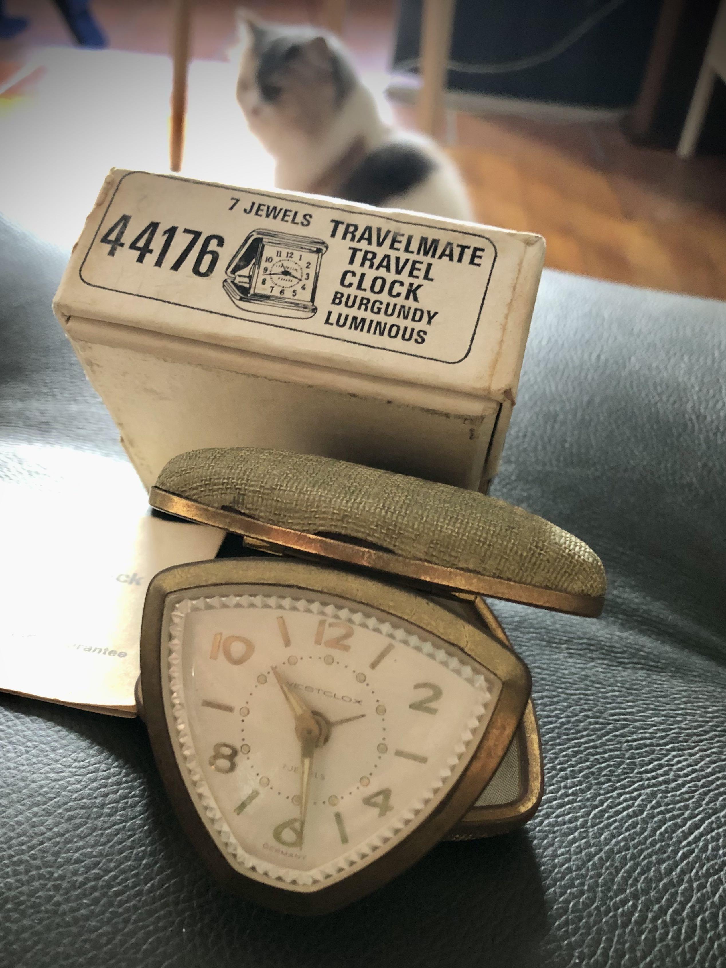 WESTCLOX travel desk clock with alarm retro vintage mid century eames ...