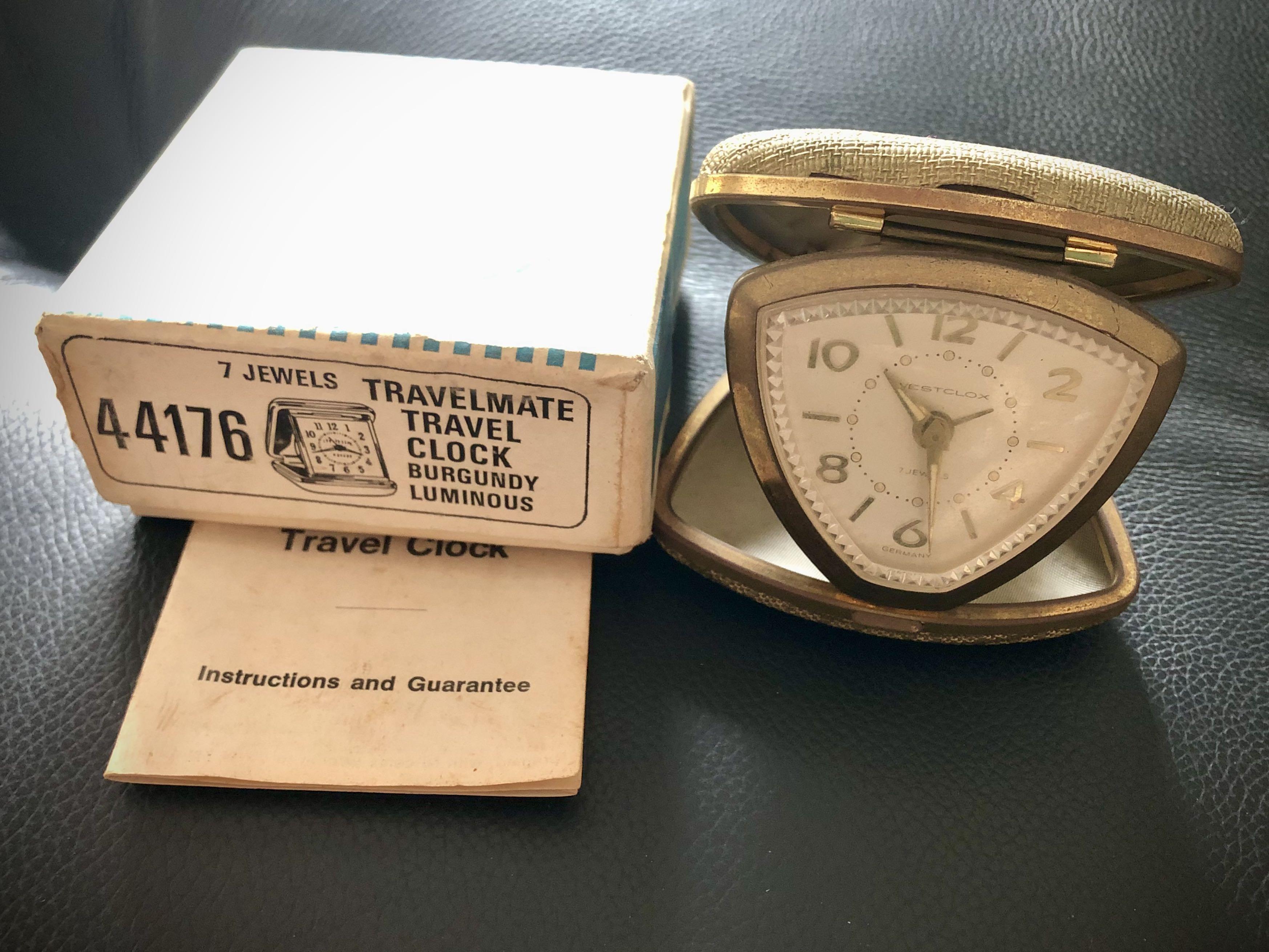 WESTCLOX travel desk clock with alarm retro vintage mid century eames ...