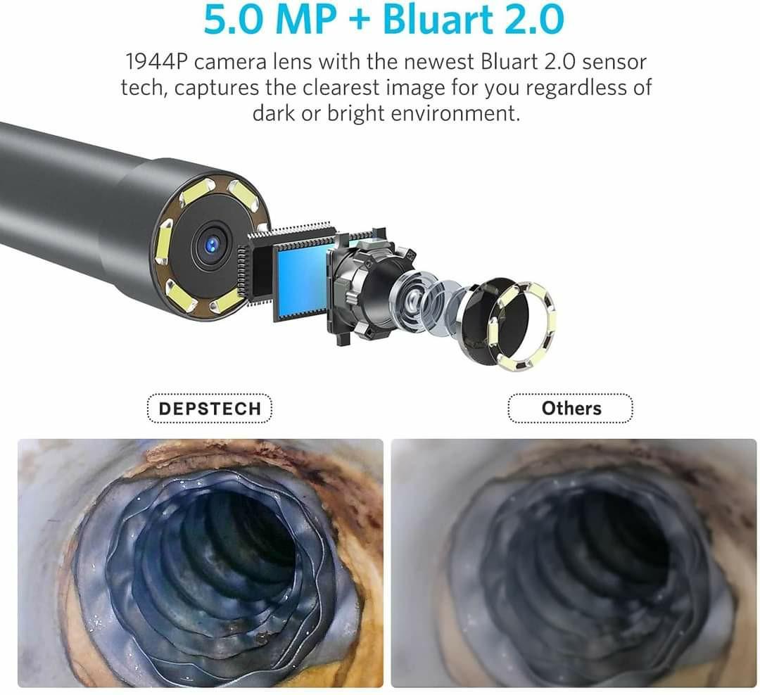 Wireless Endoscope, DEPSTECH Upgrade 5.0MP HD Inspection Camera, Scope ...