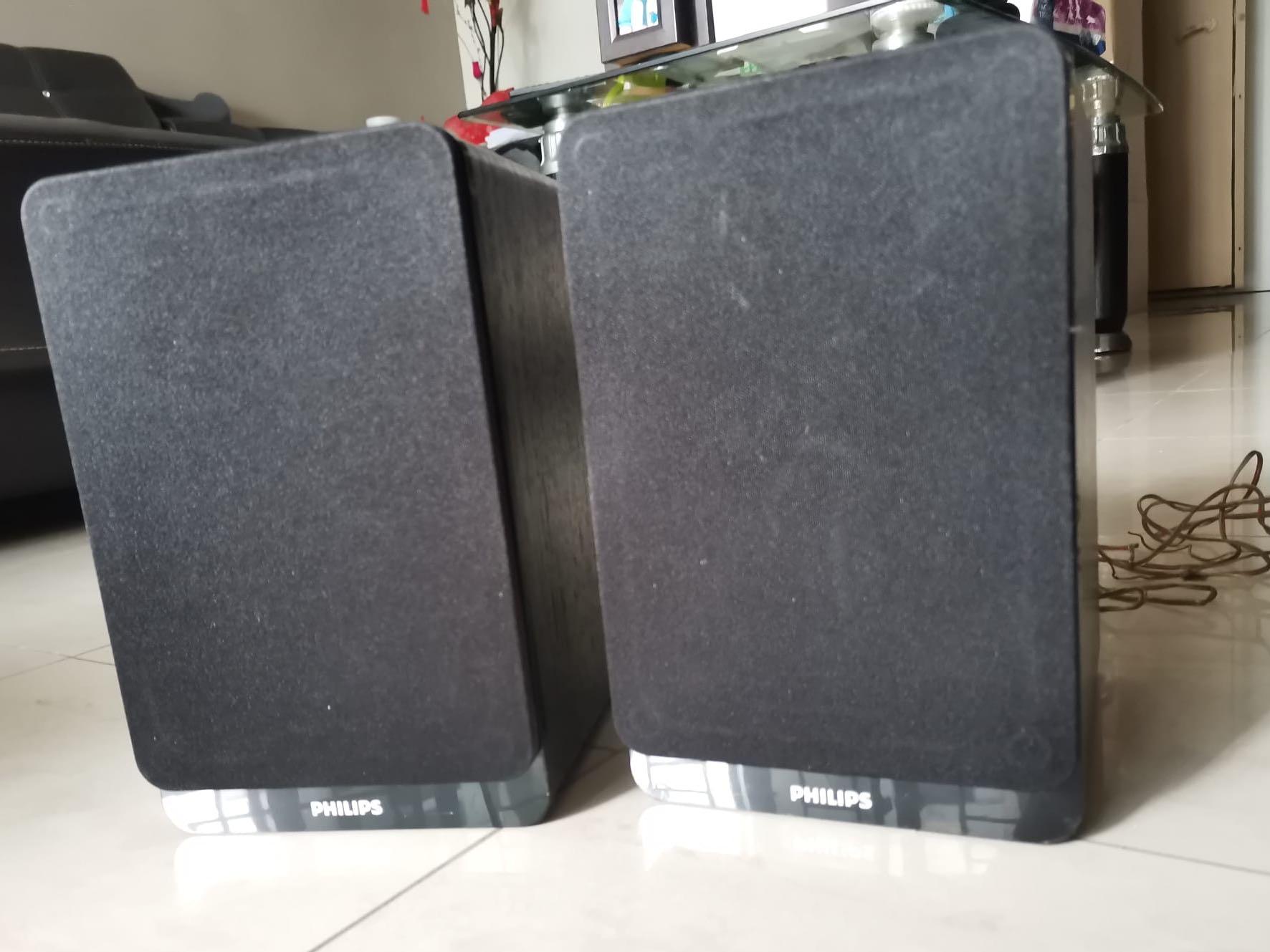 1 pair Philips Bookshelf wooden Speakers, Audio, Soundbars, Speakers ...