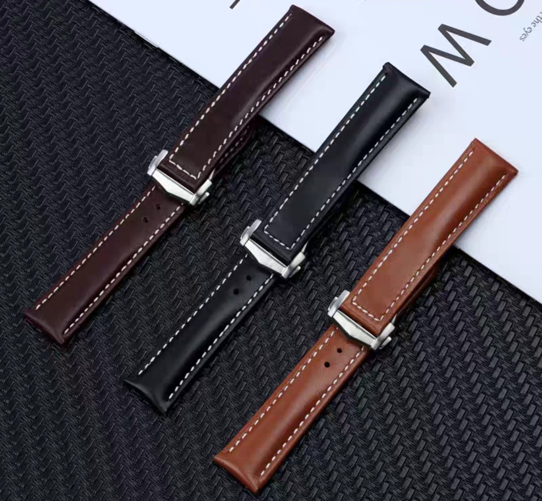 20MM GENUINE CALF LEATHER WATCH STRAP WITH STITCHES FOR OMEGA, Luxury ...