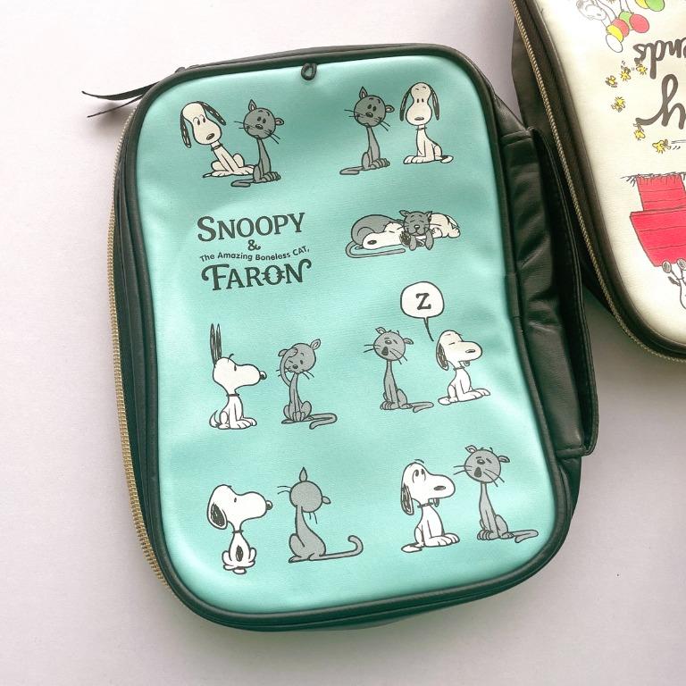 日本 Peanuts Snoopy & Faron 史諾比 主題 化妝 收納袋, 女裝, 手袋及銀包, 多用途袋 - Carousell