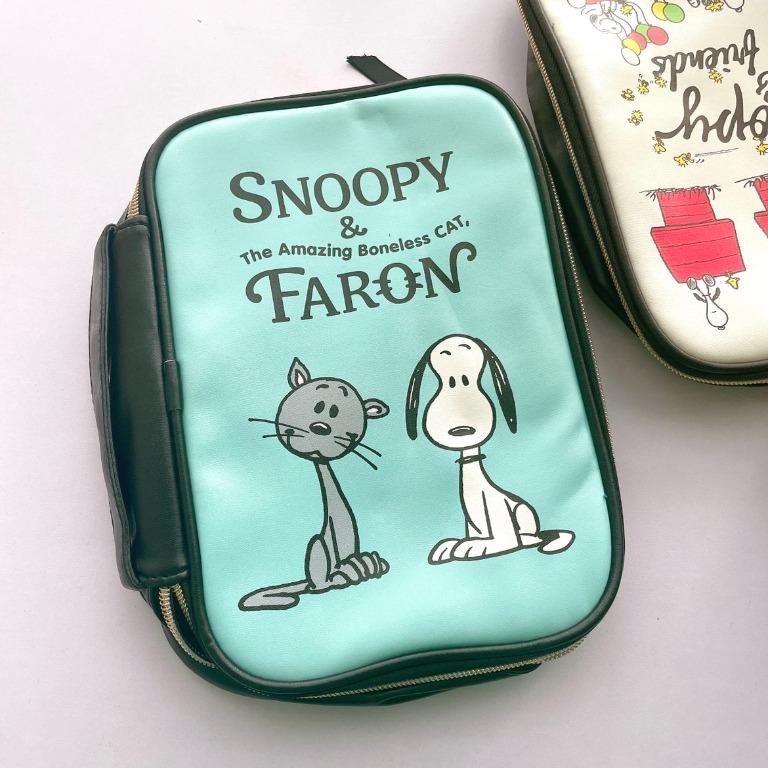日本 Peanuts Snoopy & Faron 史諾比 主題 化妝 收納袋, 女裝, 手袋及銀包, 多用途袋 - Carousell