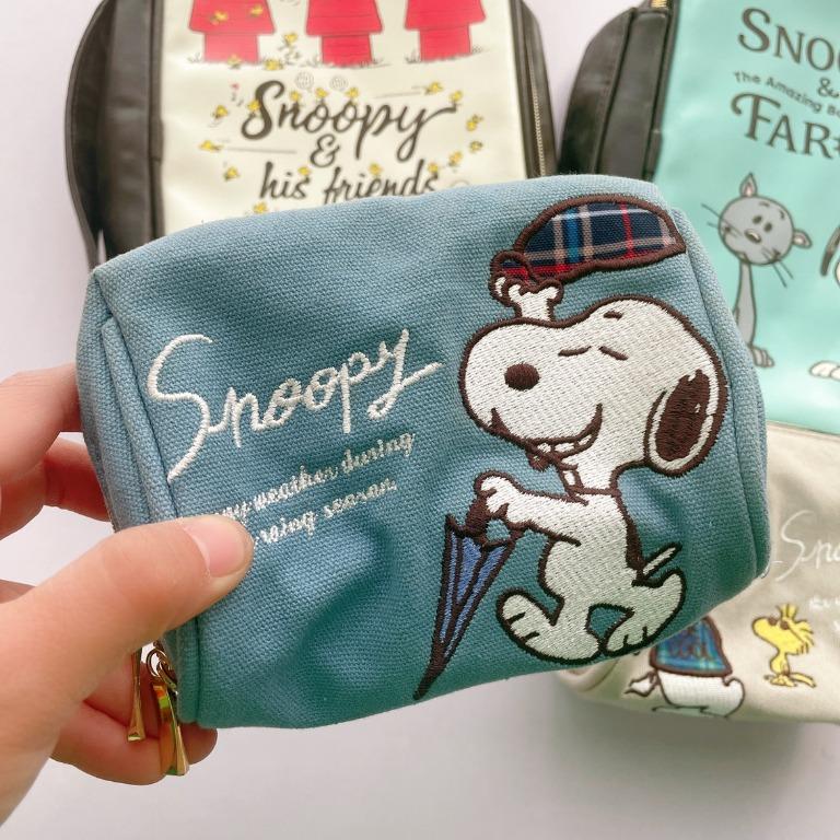 日本 Peanuts Snoopy & Faron 史諾比 主題 化妝 收納袋, 女裝, 手袋及銀包, 多用途袋 - Carousell
