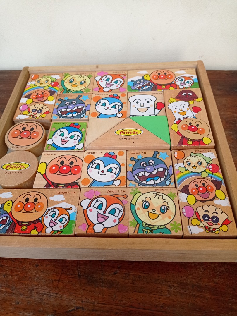 Anpanman Wooden Building Blocks, Hobbies & Toys, Toys & Games on Carousell