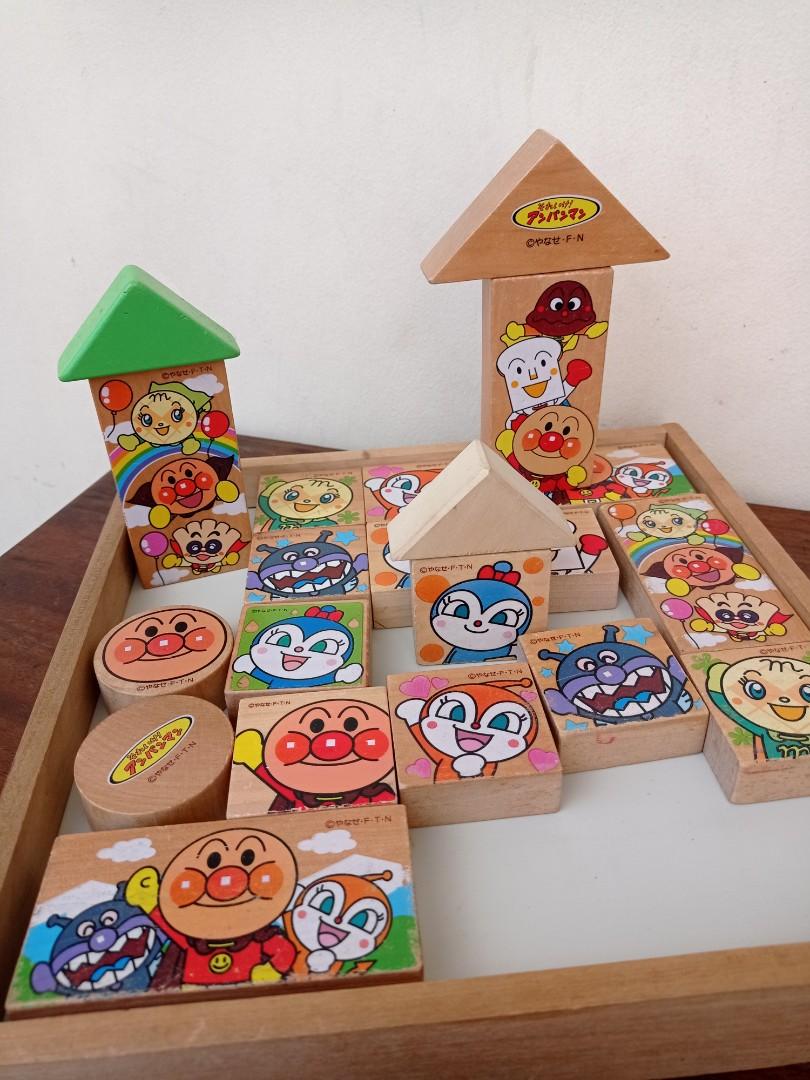 Anpanman Wooden Building Blocks, Hobbies & Toys, Toys & Games on Carousell