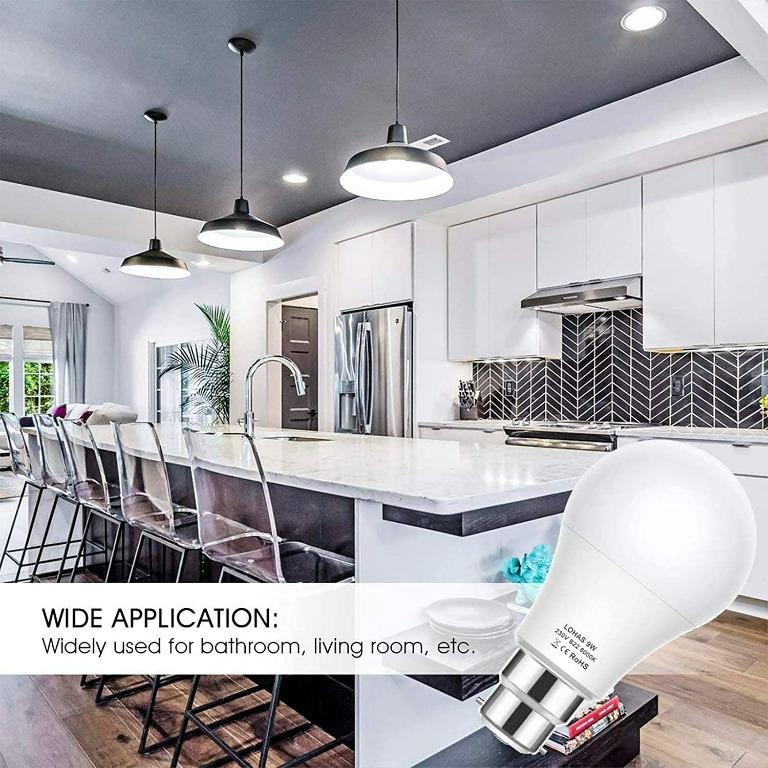 B22 LED Bulb Bayonet, 9W LED LOHAS Bayonet Light Bulb, 820LM, 60W ...