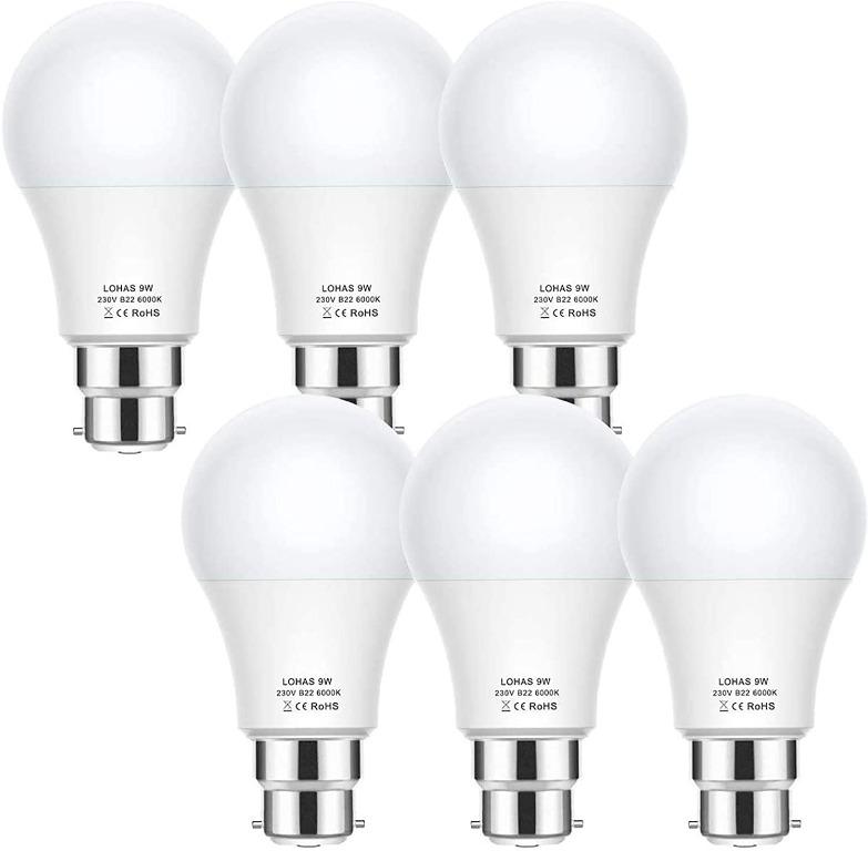 B22 LED Bulb Bayonet, 9W LED LOHAS Bayonet Light Bulb, 820LM, 60W ...
