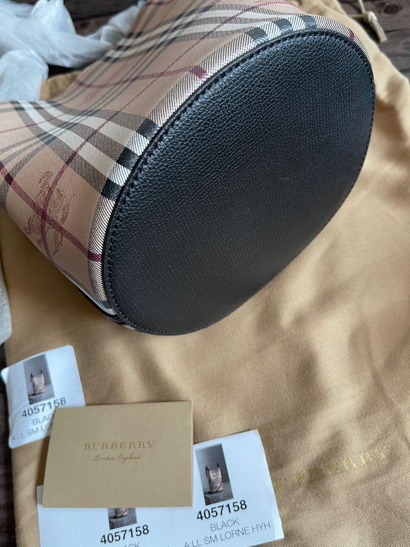 Burberry Lorne Haymarket Bucket Crossbody Bag, Women's Fashion, Bags & Wallets, Cross-body Bags ...