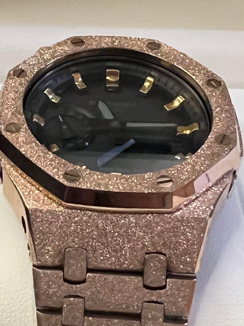 Casioak mod gshock custom Frosted rose gold design mod GA2100 ga2110 ...