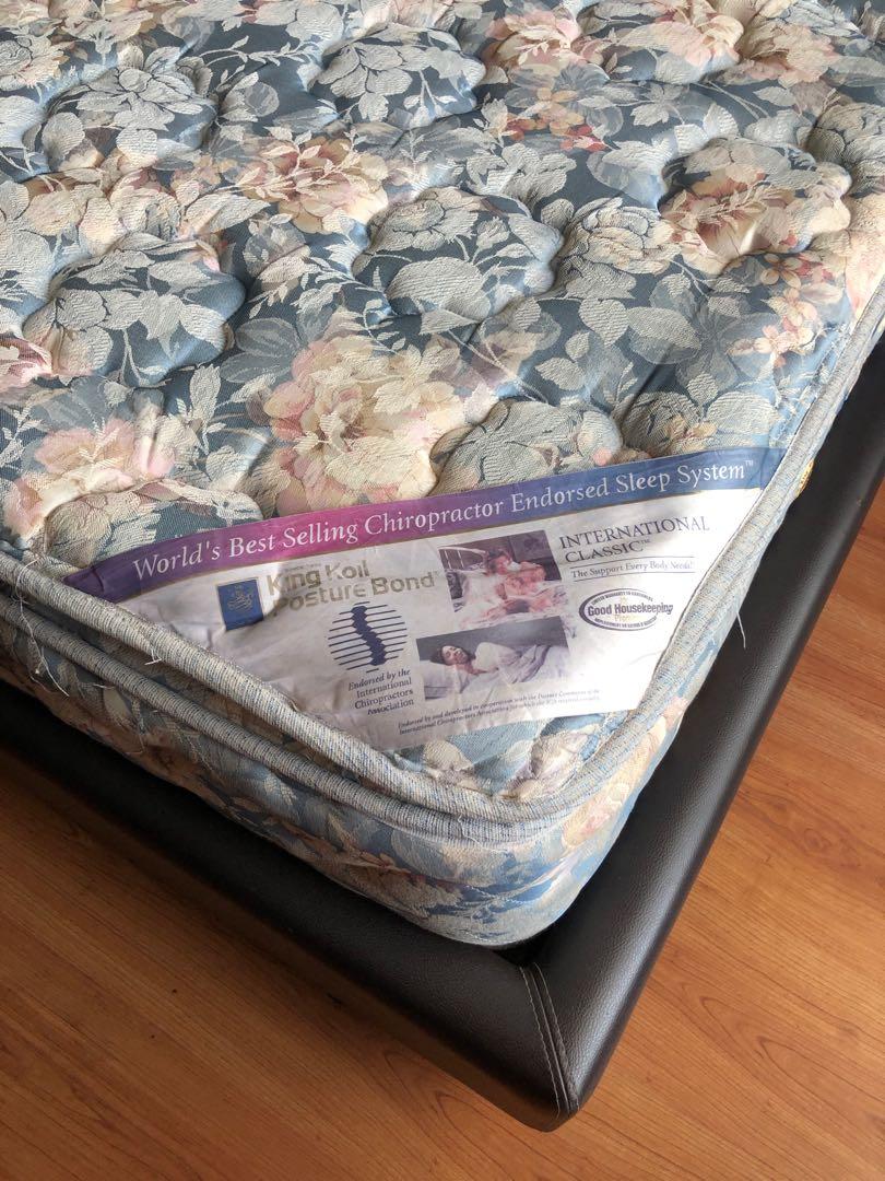 Cellini Bed Frame & King Koil Springbed, Perabotan Rumah di Carousell